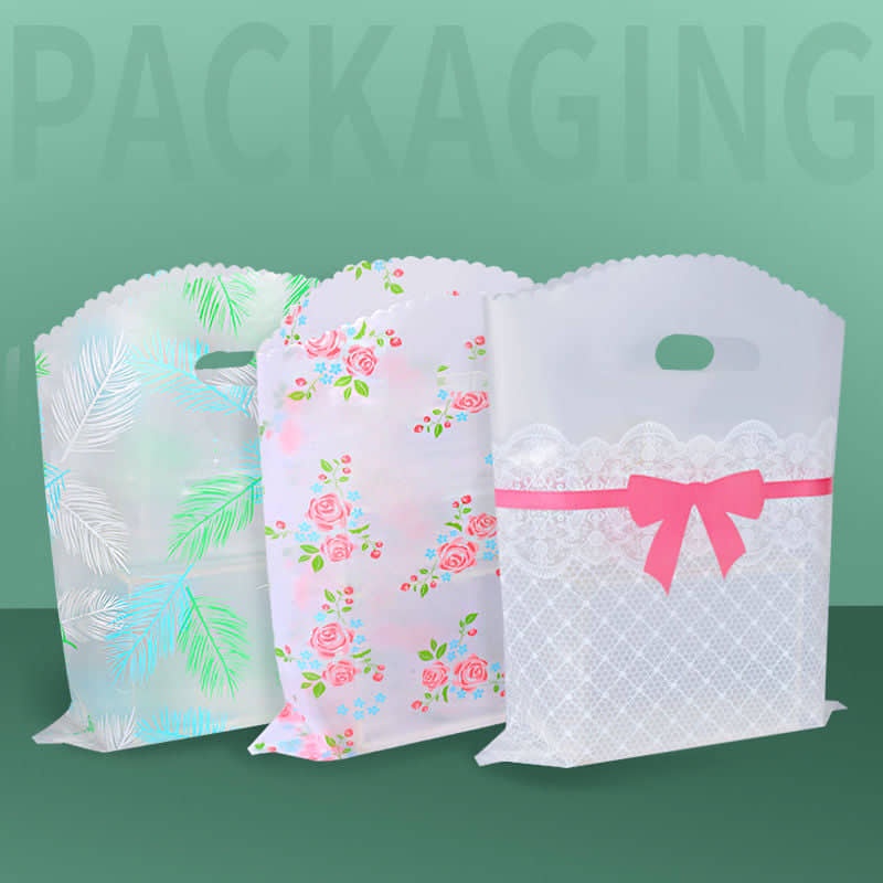 50pcs Gift Bag Transparent Plastic Bag Goodies Bag Shopping Bag Thank ...