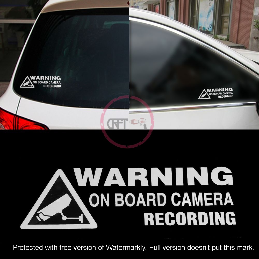 CFS324 2pcs CCTV on board camera recording warning Stiker Sticker Vinyl ...