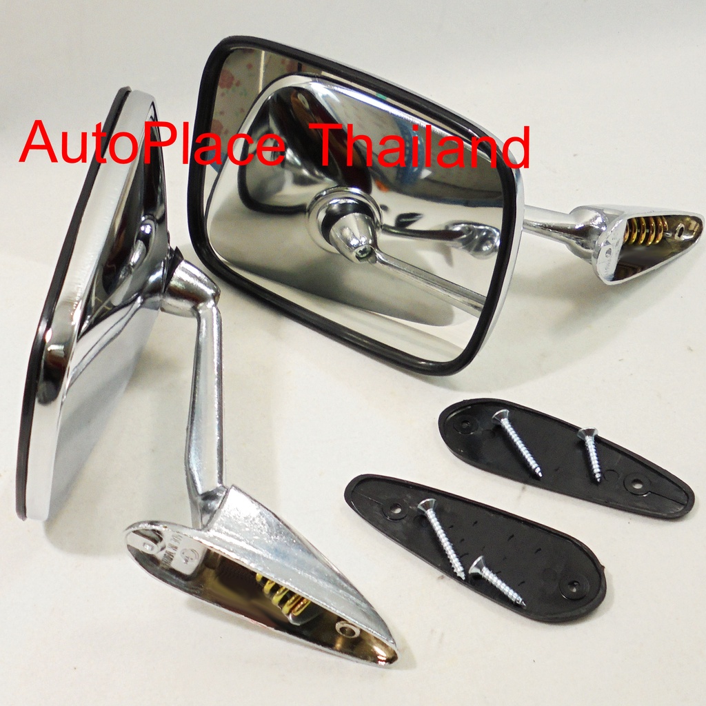 For Datsun 260Z: 1974-1978 RETRO CLASSIC FENDER MIRRORS CHROME SQUARE ...