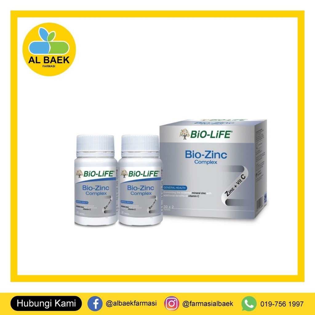 BIO-LIFE BIO-ZINC COMPLEX ZINC+VIT C(2x30's) | Shopee Malaysia
