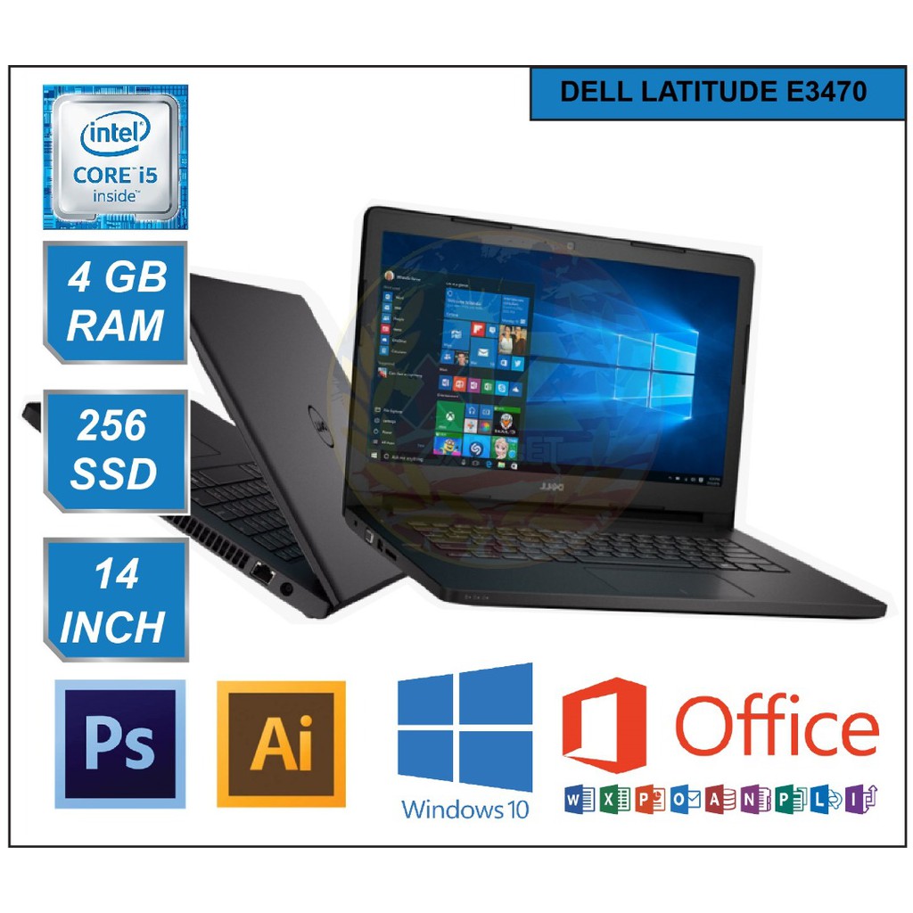 Dell Latitude E3470 core i5 6th generation 4gb ram 256gb ssd FAST ...
