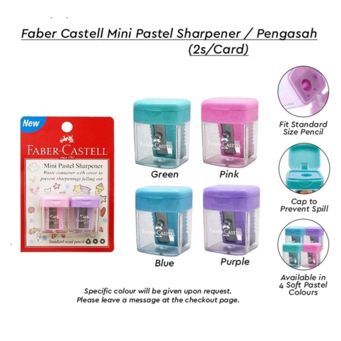 Faber Castell Mini Pastel Sharpener / Pengasah Pensel 584601 - (2s/Card ...