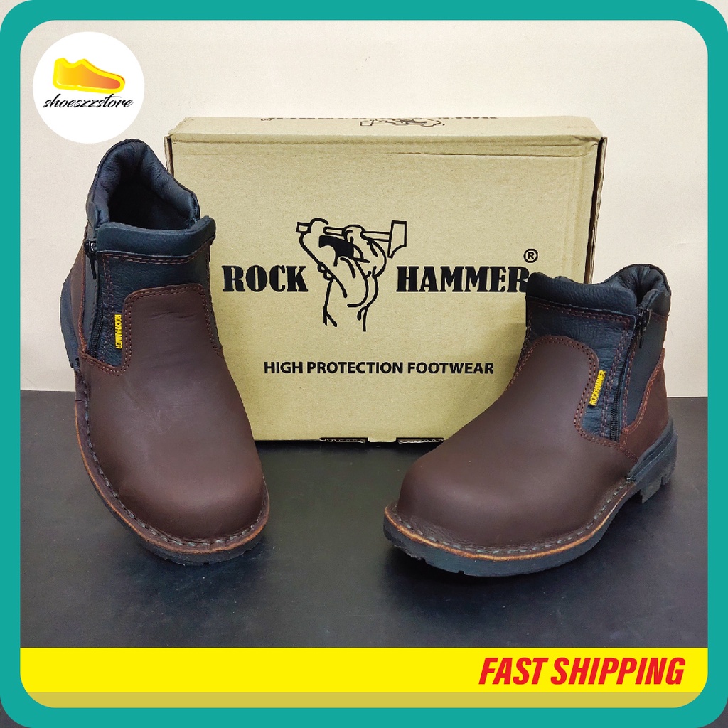 Rock Hammer Men's Mid Cut Steel Toe Safety Shoes Ready Stock | Shopee ...