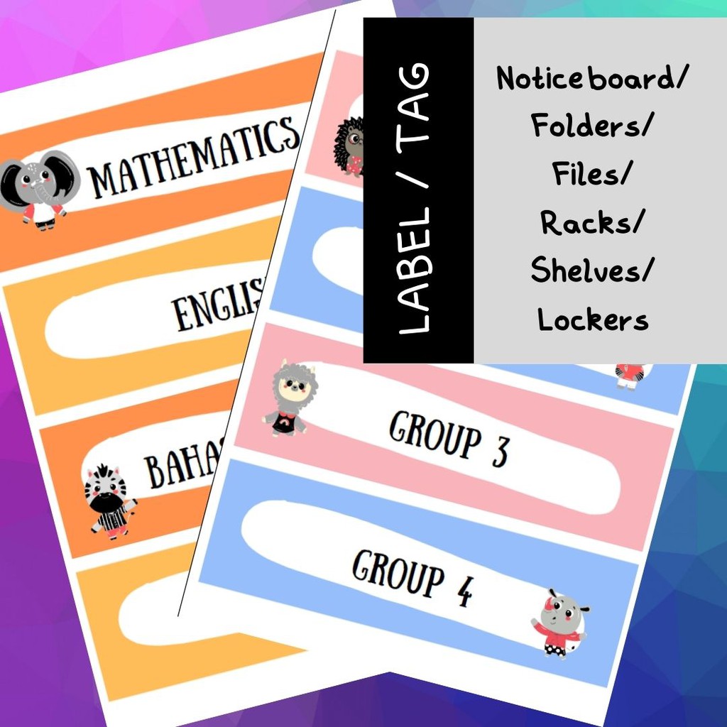 PRINTABLE and CUSTOMIZABLE tags/labels for classroom/folder/notice ...
