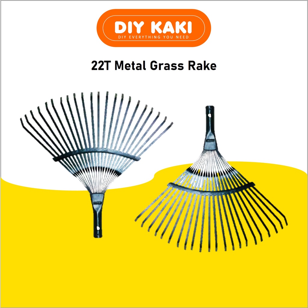 Kepala Pencakar Cakar Rumput Besi 22T / HEAVY DUTY Metal Grass Rake ...