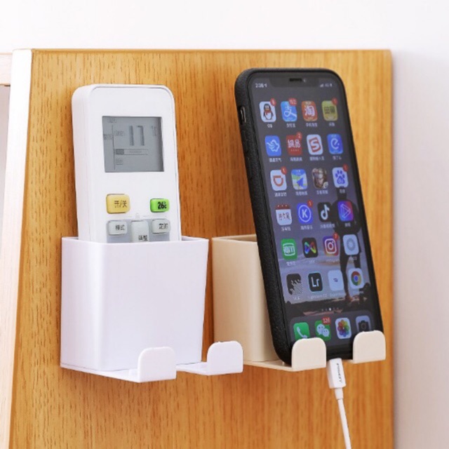Cellphone Holder Adhesive Wall Phone Stand Remote Holder Multi Function ...