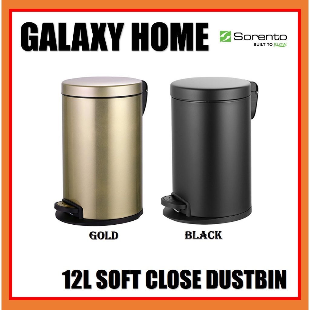 SORENTO 12L 304 STAINLESS STEEL STEP ON DUSTBIN WITH SOFT CLOSE (TONG ...