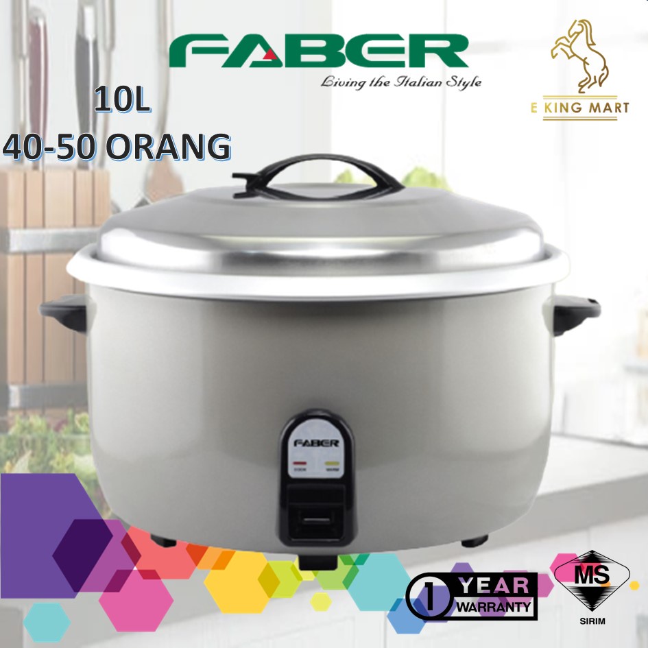 FABER Rice Cooker 10.0L 40-50 Person FCR 1001 Electric 10Litre ...