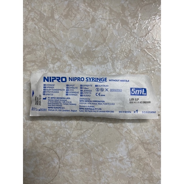 Nipro Luer Slip 5ml Syringe 1 piece | Shopee Malaysia