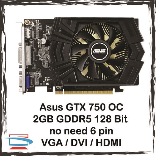 Asus Nvidia GTX 750 OC 2GB DDR5 128 Bit Graphic Card (no need 6 pin ...