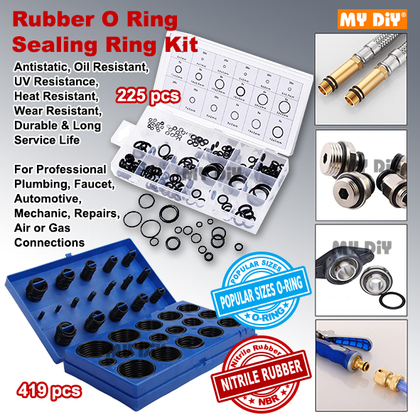 MYDIYHOMEDEPOT - 225pcs or 419pcs Rubber O Ring Assortment Set ...
