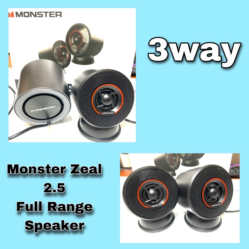 Monster Zeal 2.5 Full Range Speaker 3way WIRA/SAGA/BLM/MYVI/AXIA/BEZZA/KENARI/KELISA | Shopee ...