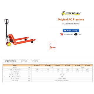 SUPERFORM 3.0 Ton Hand Pallet Truck Wide Fork (685mm x 1220mm) Manual ...