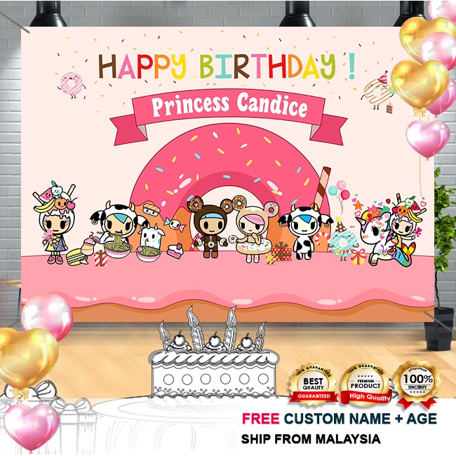 Birthday Banner / Birthday Backdrop / Hari Jadi - Tokidoki / Tokidoki ...