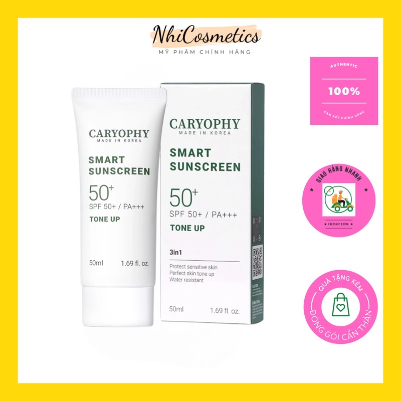 Caryophy Tone-Up Smart Sunscreen SPF50 + / PA + + + 50ml | Shopee Malaysia