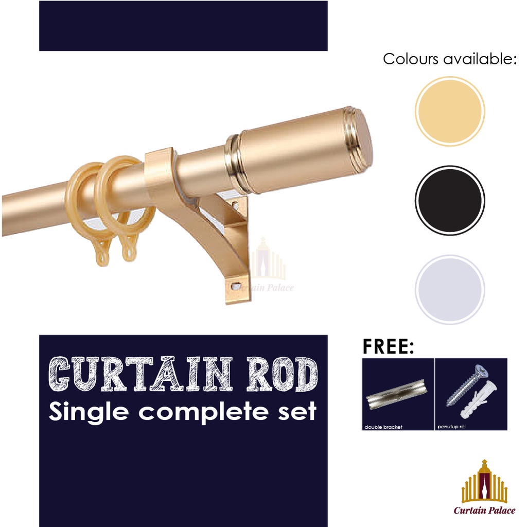 Rod Langsir/Kayu Langsir Aluminium Alloy Set Lengkap Single (Curtain ...