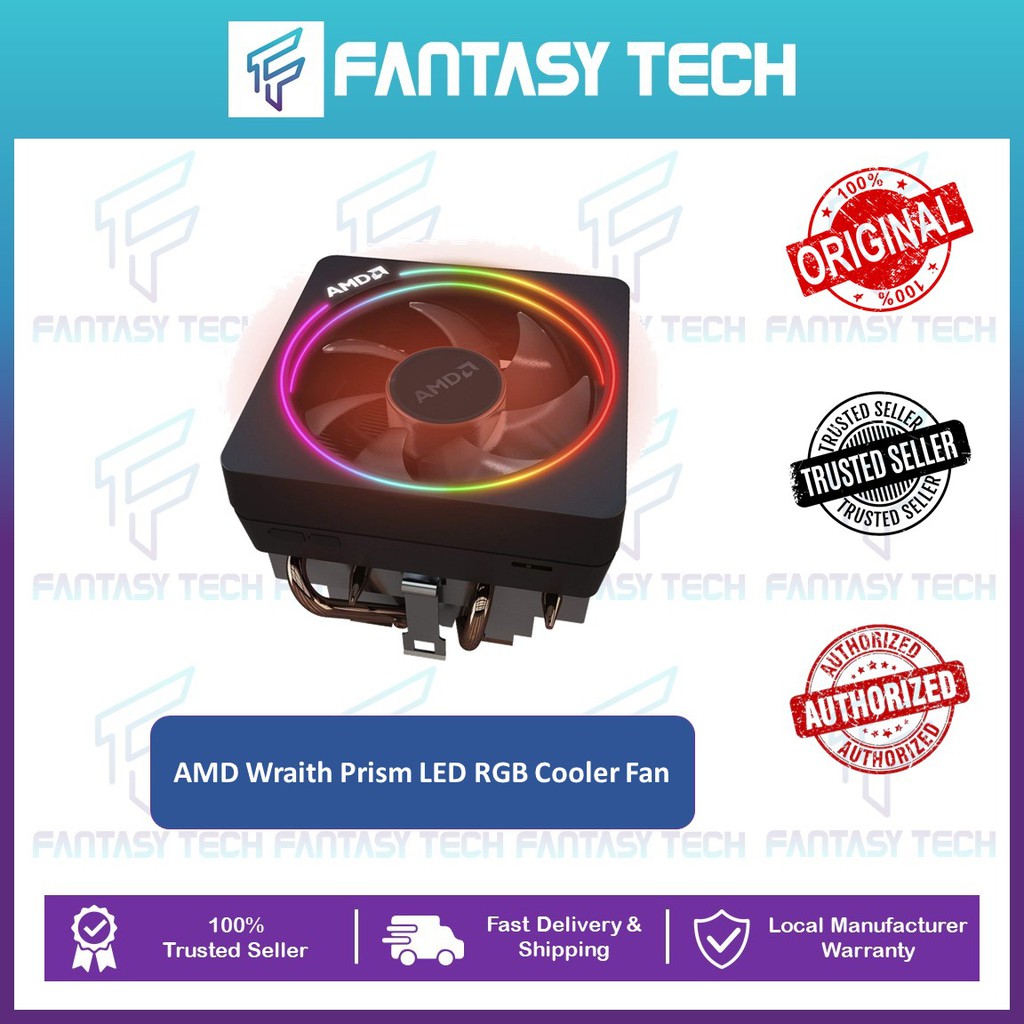[ REDUCTION MYR 44.10 ] Amd wraith prism rgb ryzen am4 stock cpu cooler ...