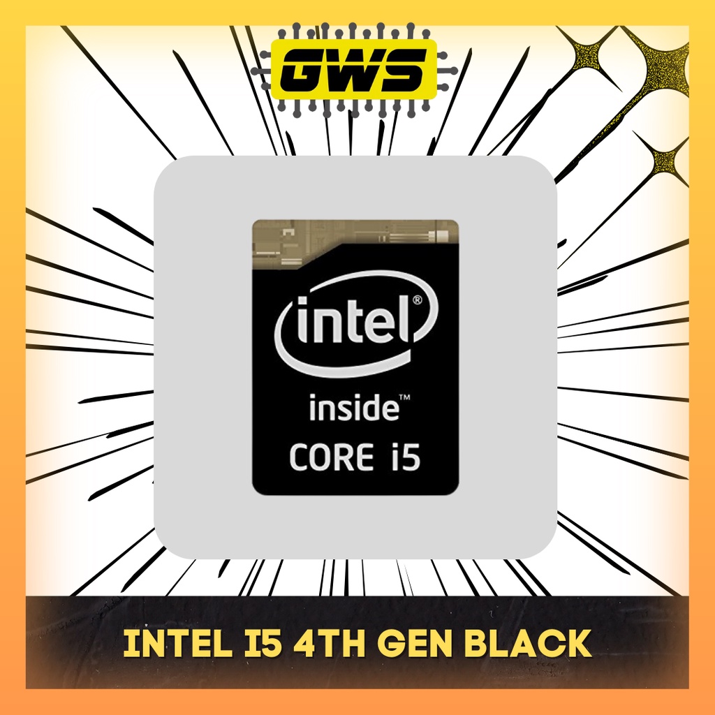 Original Intel I5 4TH GEN BLACK Logo Sticker for Laptop/Desktop ...
