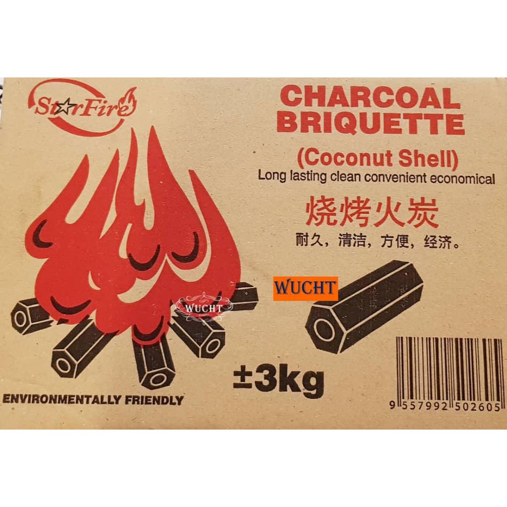 3Kg BBQ Batu Arang Flammable Coconut Charcoal Hexagonal/ Activated ...