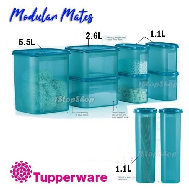 Home & Living Blue Tupperware Modular Mates Storage Lot Kitchen ...