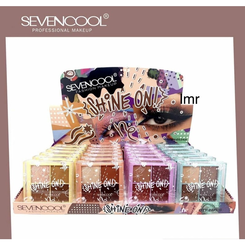 SEVENCOOL SHINE ON EYESHADOW PALLETE natural matte shimmering metallic ...
