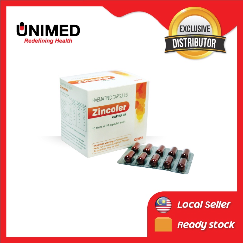 Zincofer Capsules 10x10's (100's) | Shopee Malaysia