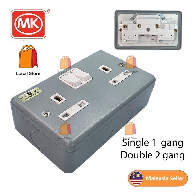 MK G2946ALM Double Metal Clad Switch Socket Outlet heavy duty / MK ... MK G2946ALM Double Metal Clad Switch Socket Outlet heavy duty / MK ...
