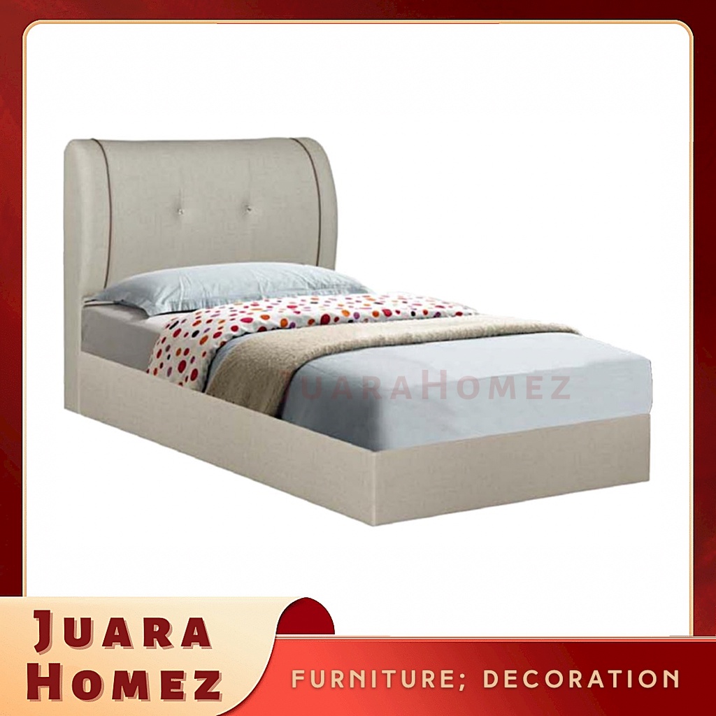 3ft Single Divan Thick Headboard / Katil Single Divan Single Bed ...