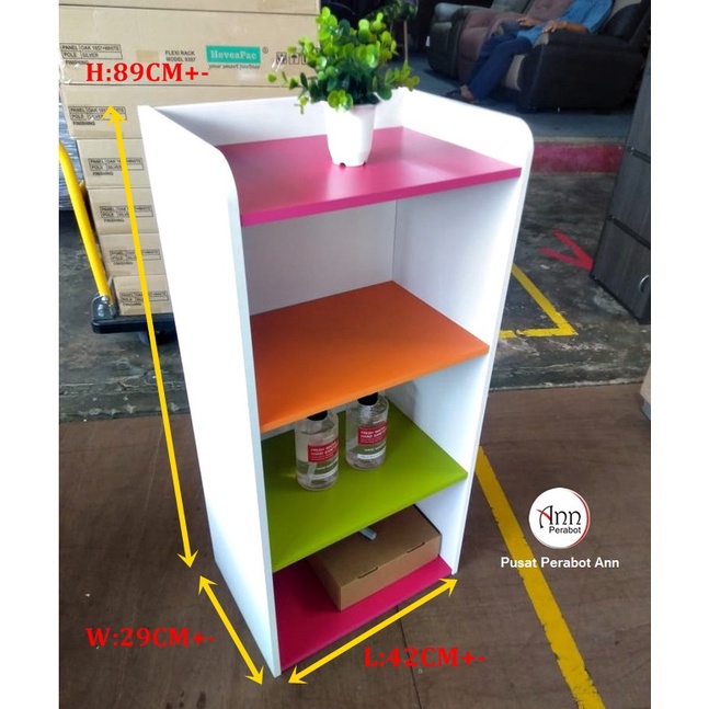 (PERABOT ANN) COLOUR BOX / BOOKSHELF / STORAGE CABINET / 3 SHELF ...