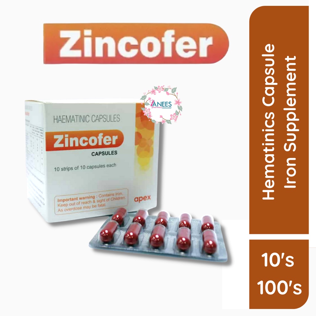 Zincofer Capsule 10 Capsules or 100 capsules - Iron Supplement ...