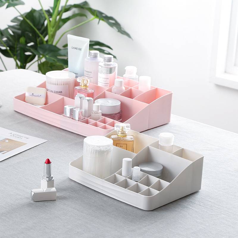 Multi Grids Cosmetic Storage Box Anti-slip PP Tidy-keeping Makeup Box ...
