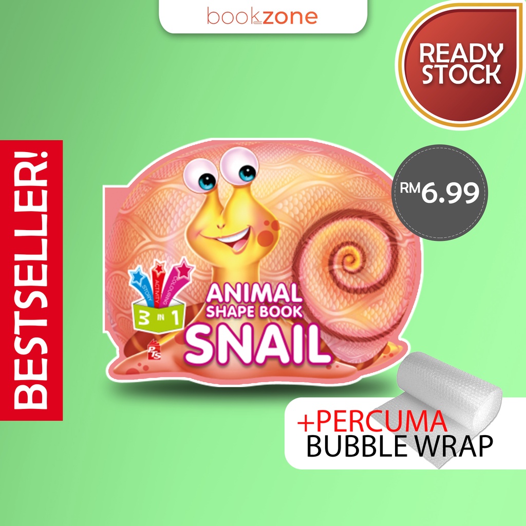 [ 100% Original PTS ] #1 Animal Shape Book SNAIL Buku Mewarna Cerita ...