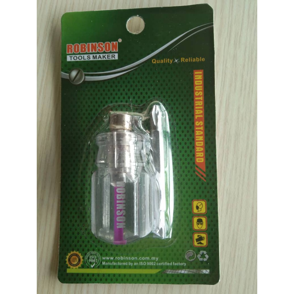 ROBINSON TWO WAY MINI SCREWDRIVER 1 1/2" x 6mm ( purple ) | Shopee Malaysia