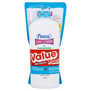 2in1 Pureen Bottle Cleanser + Refill Sabun Basuh Botol Pureen Sabun ...