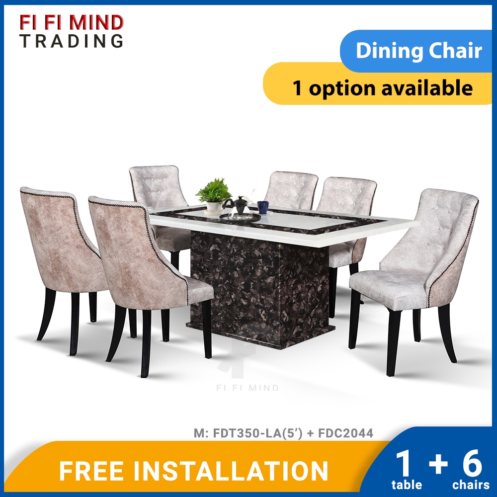 Dyseon Marble Dining Table Set/ Dining Table 6 Seater/ Meja Makan 6 ...