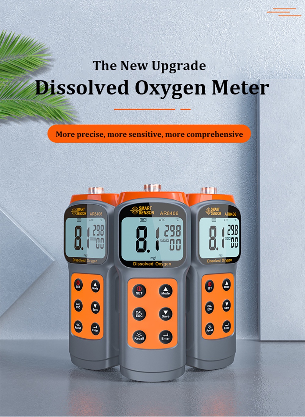 Digital Dissolved Oxygen Detector Meter Portable DO Tester Water ...