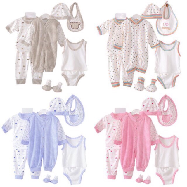 Ready Stok Newborn baby romper 8pcs Set baju clothing girl boy 8 pcs ...
