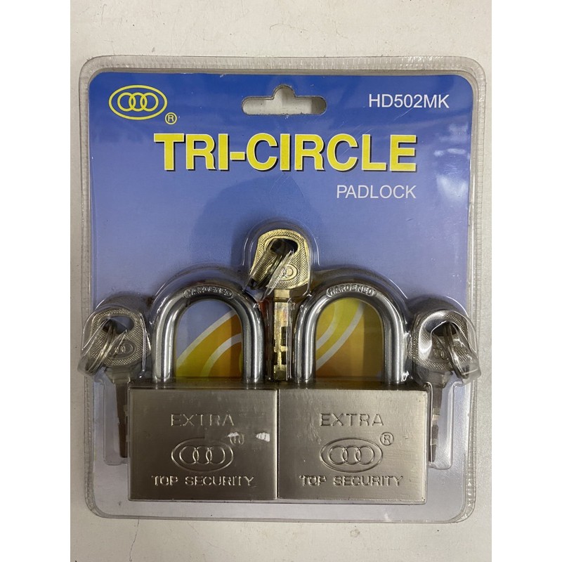 Tri-circle 50mm padlock master-key (2pcs) | Shopee Malaysia