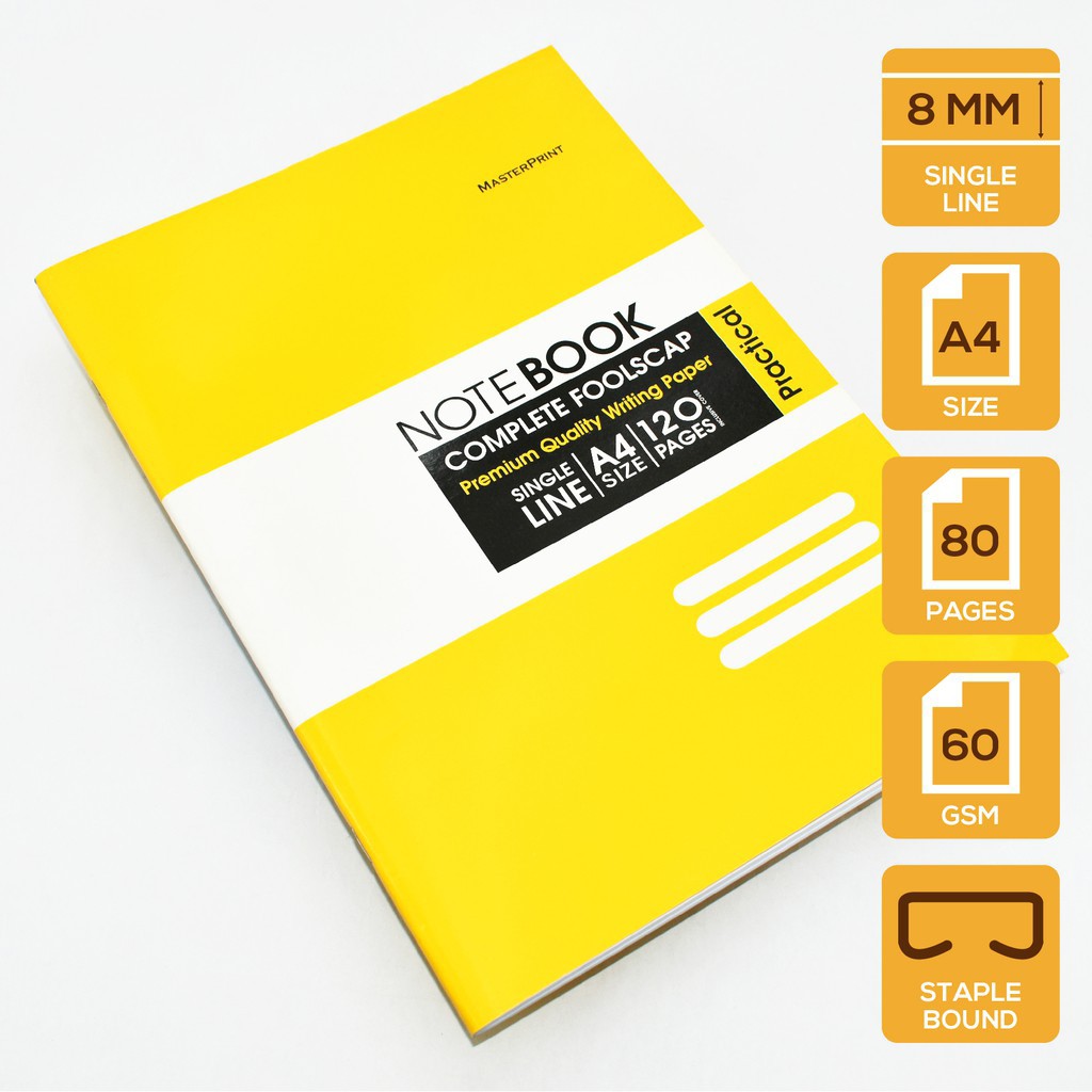 [HippoArt]Masterprint Note Book A4 Size (Single Line) 100Pages,120Pages,160Pages | Shopee Malaysia