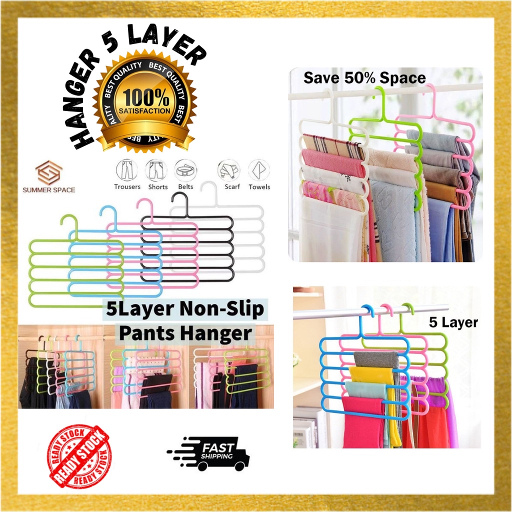 5 Layer Rack Clothes Hanger and Stainless Steel Hanger | Shopee Malaysia