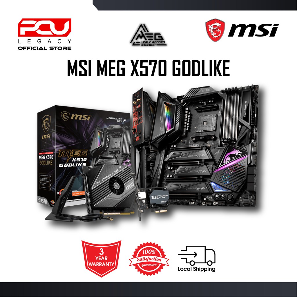 MSI MEG X570 GODLIKE AMD AM4 Mainboard X570 MEG GODLIKE MOTHERBOARD ...