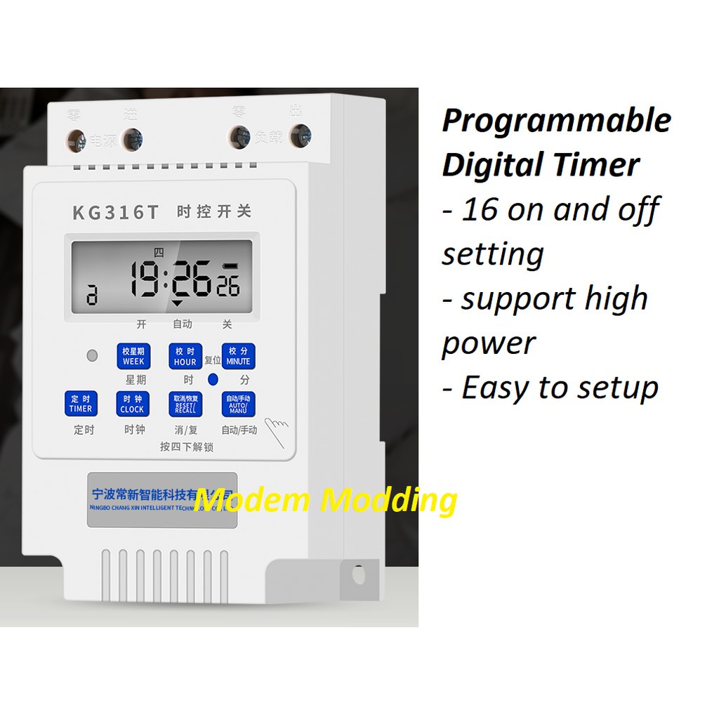 Electronic Programmable Digital TIME SWITCH Relay Timer Control eletricity Power ON OFF 240V TNB ...