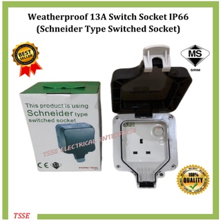 Schneider Type Weatherproof Switch Socket 13A 1gang IP66 / Surface ...