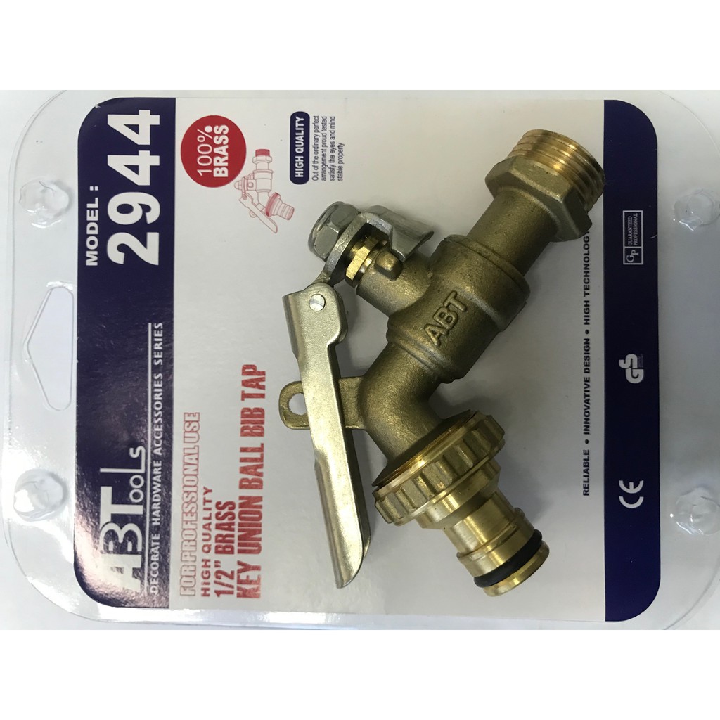 ABT TOOLS 1/2” BRASS KEY UNION BALL BIB TAP (2944) | Shopee Malaysia