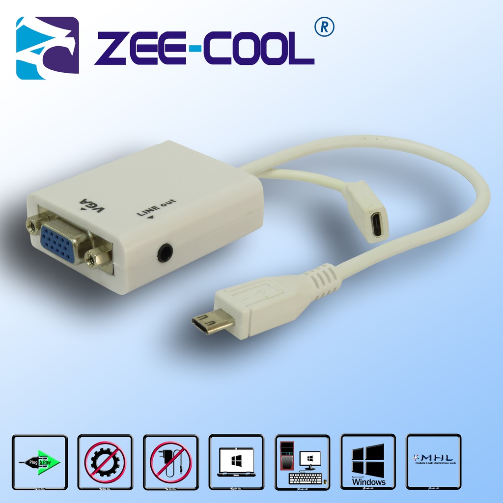 Micro USB to VGA MHL Adapter (with Audio) | Shopee Malaysia