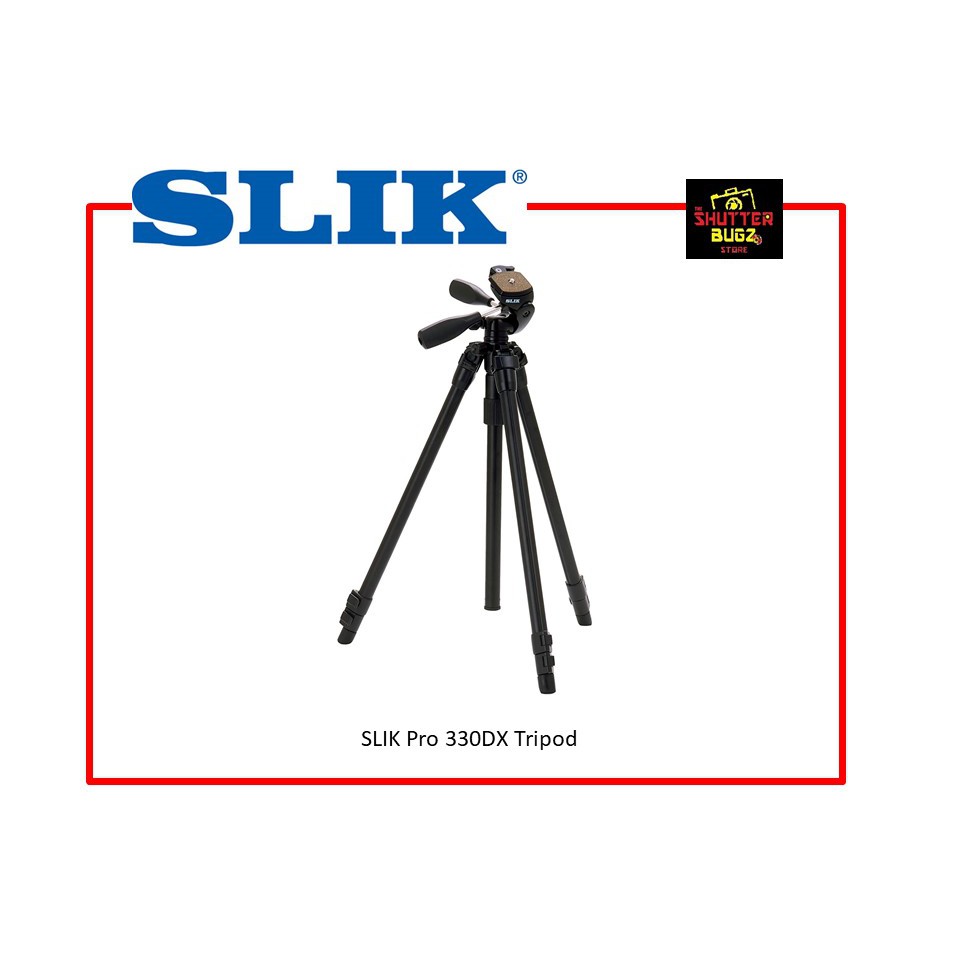 SLIK Pro 330DX Tripod with 3-Way Pan/Tilt Head (Quick Release) | Shopee ...