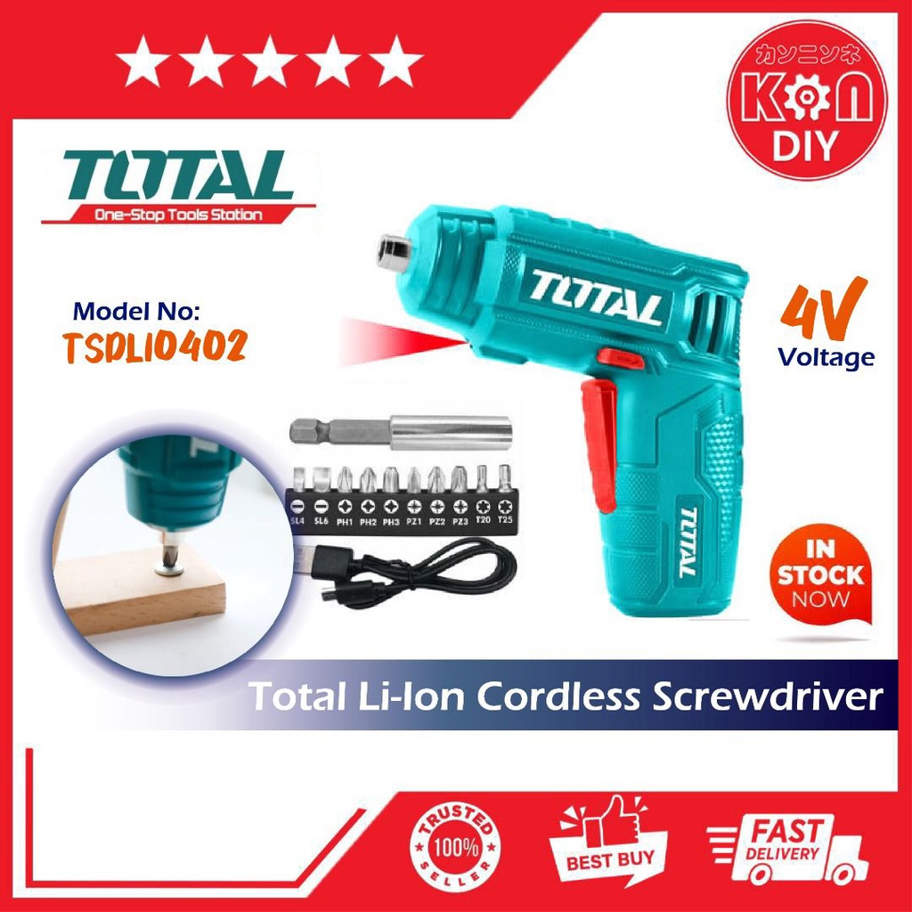 KNN-DIY TOTAL TSDLI0402 Li-ion Cordless Screwdriver | Shopee Malaysia