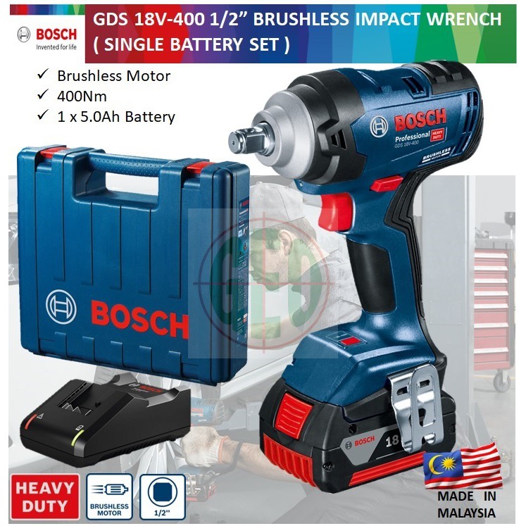 Bosch 18v Gds 18v 400 Brushless 1 2 High Torque Impact Wrench 400nm