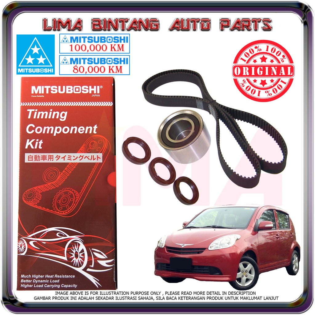 Perodua Myvi 1.0 Timing Belt Kit Set Mitsuboshi *Original* 2005-2011 ...