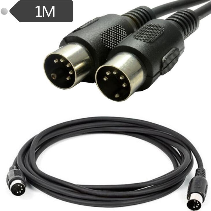 MIDI 3.28Ft MIDI 5 Pin DIN Plug to 5 Pin DIN Audio Extension Male Cable ...